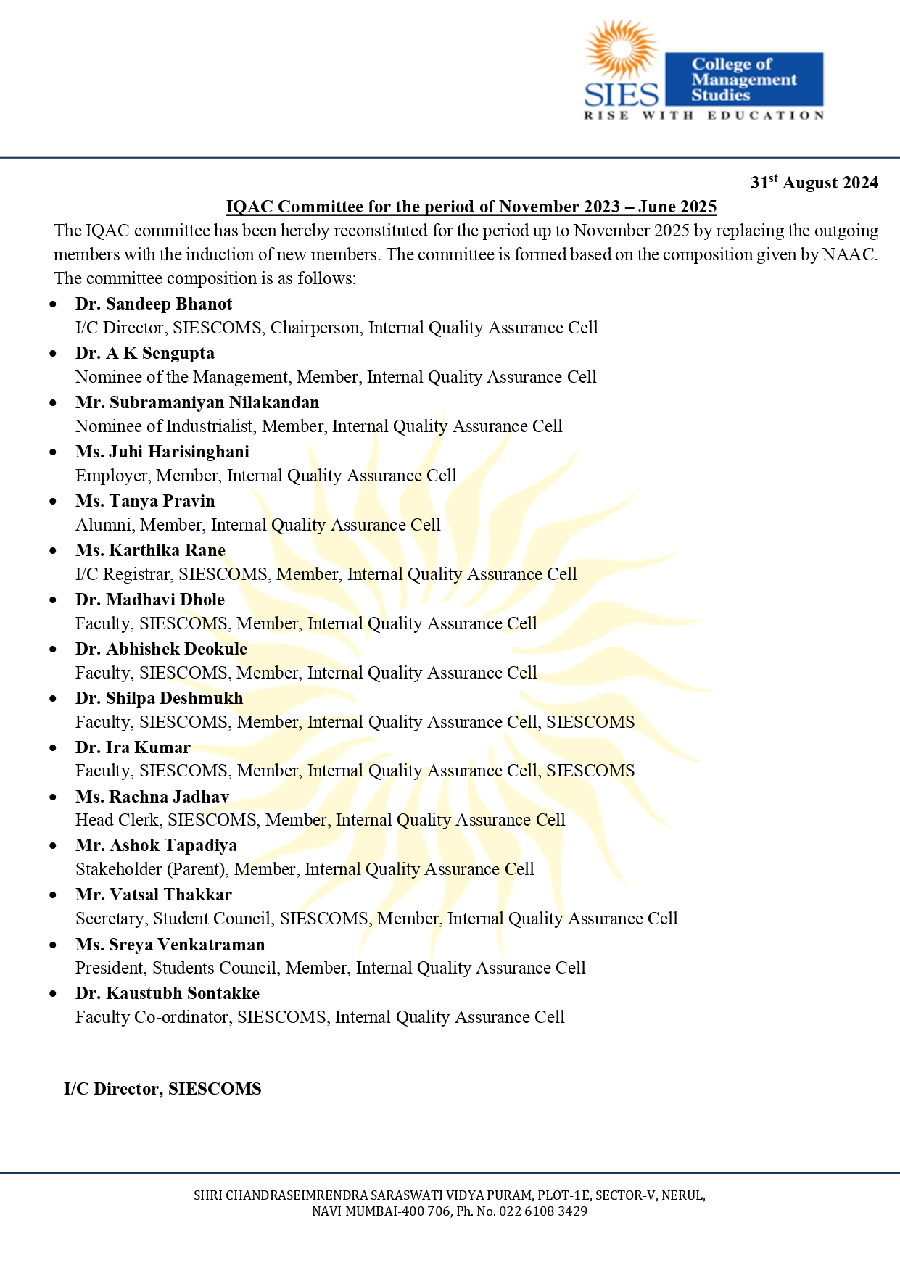 SIES | College of Management Studies